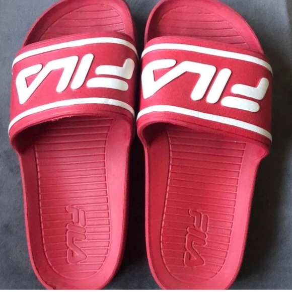 Fila | Shoes | Fila Red Unisex Childrens Slip On Sandals Size 2 | Poshmark